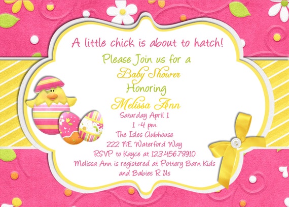 Easter Theme Baby Shower Invitations
