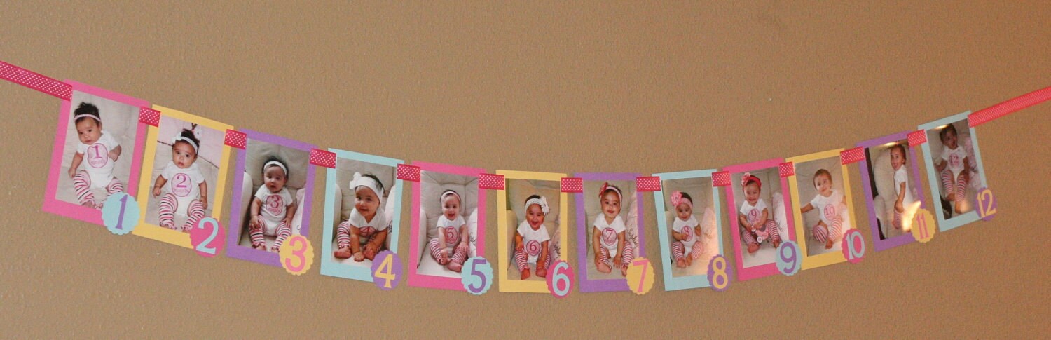 12 Month Photo Banner Birthday Banner Sweet Treats