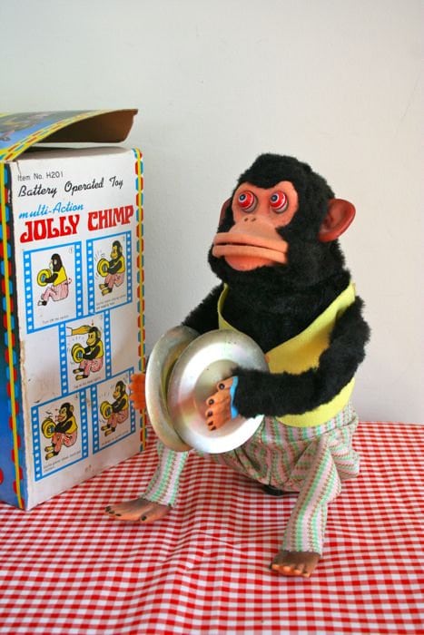 RESERVED...vintage JOLLY CHIMP toy