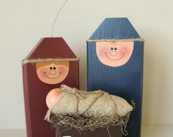 Popular items for primitive nativity on Etsy