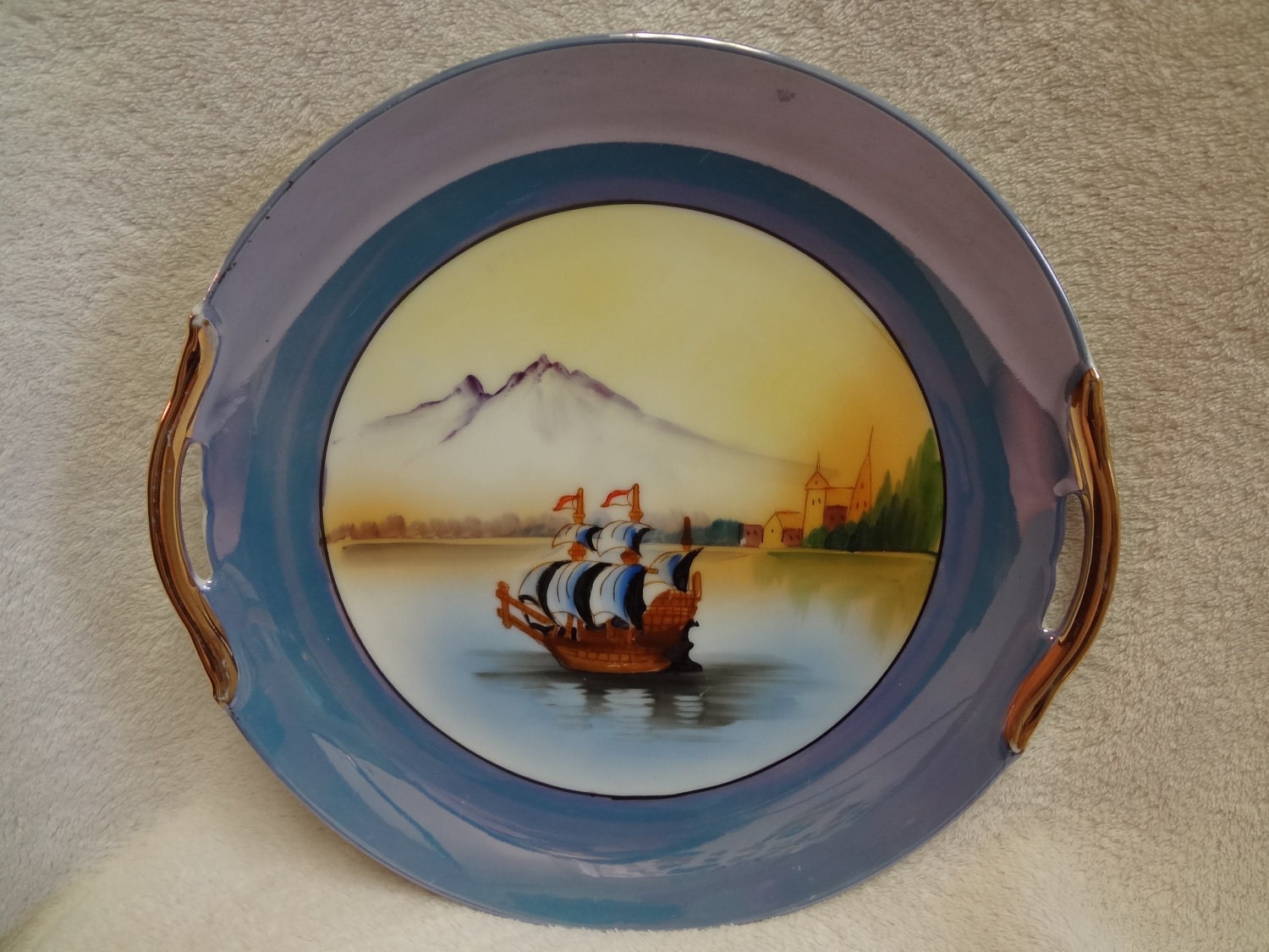 Japan Lusterware Serving Plate with Ship – Haute Juice