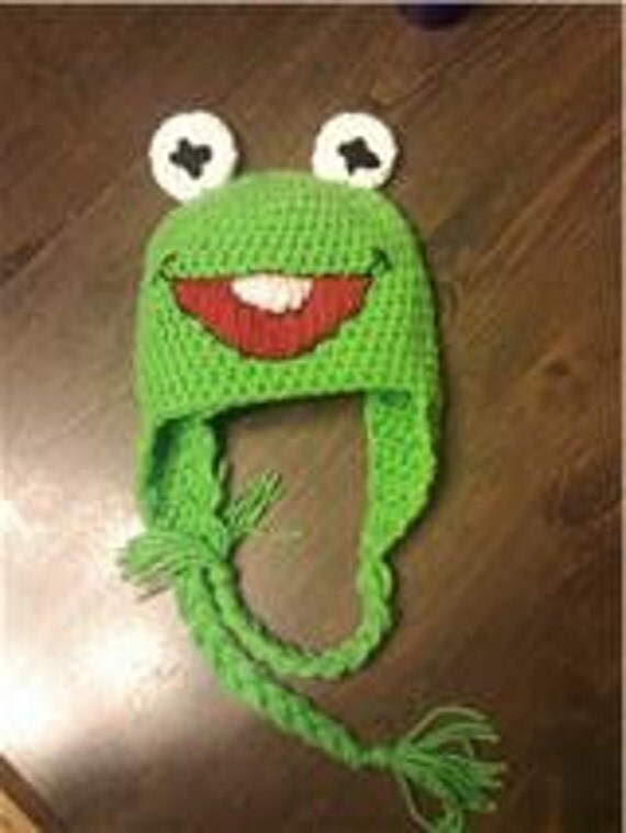 Items similar to kermit the frog hat on Etsy