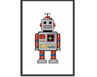 Robot Print / Robot Poster / Retro Robot 8x10 Art Print