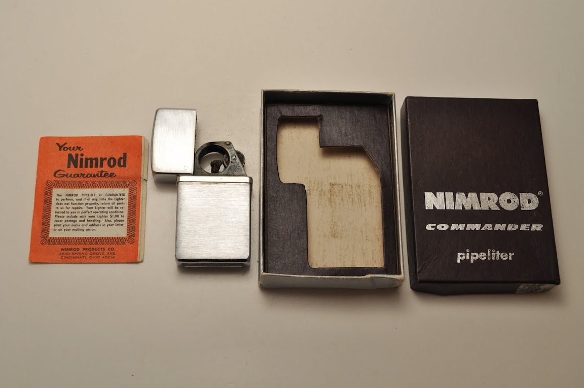 Working Vintage Nimrod Commander Pipe Lighter with Original