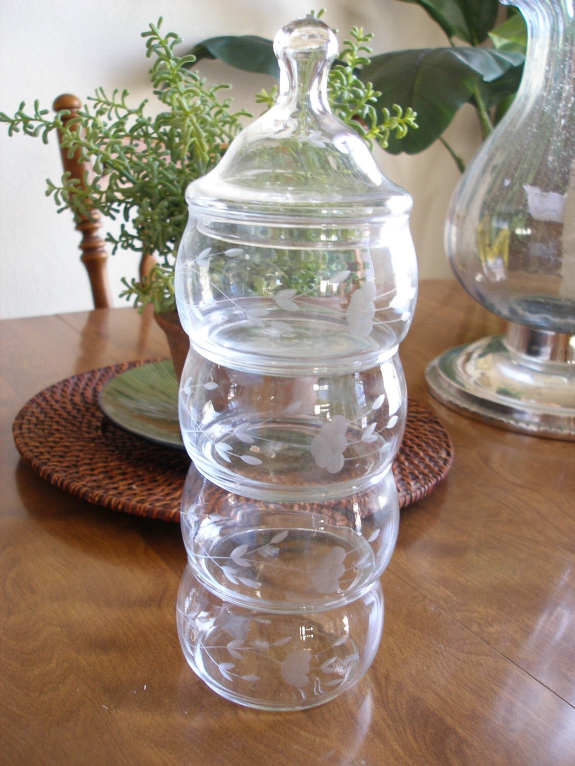 Vintage Princess House Heritage Crystal Candy Dish 5 Piece 4