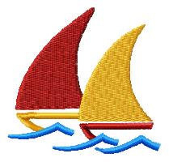 Sail Boat Embroidery Design Instant by JEmbroiderynApplique