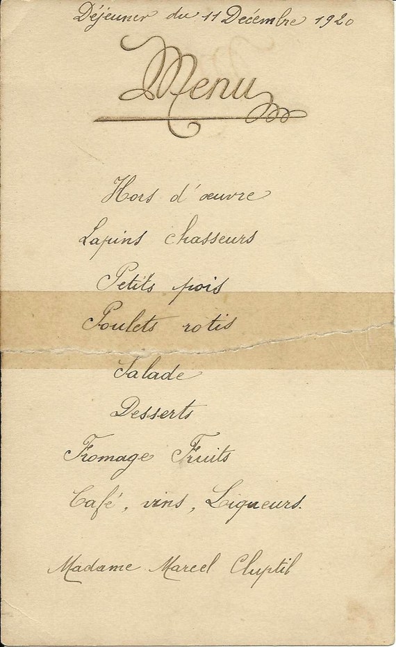 Antique Vintage French menu 1920s menu art nouveau by FolieduJour
