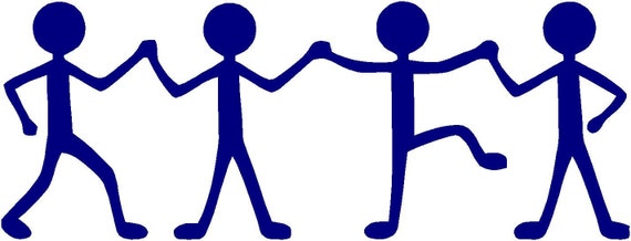 Items similar to Vinyl Wall Decal - 4 stick people on Etsy