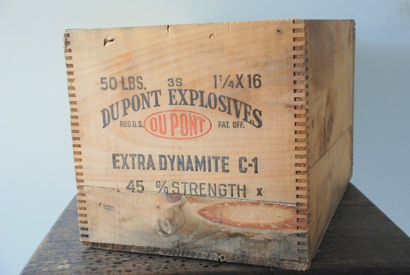 Vintage Dupont Explosives Dynamite Box Crate