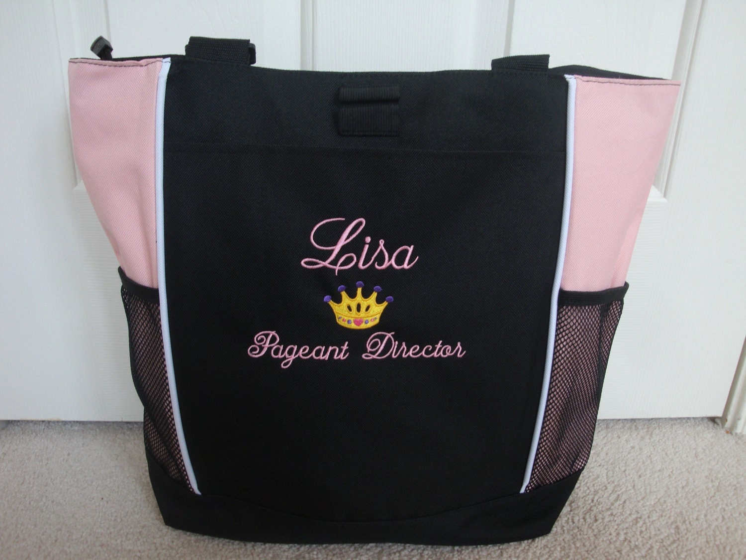 Tote Bag Personalized Princess Pageant Director by HTsCreations