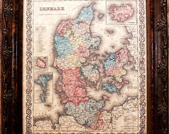 Anglo-Saxon Heptarchy Map of Britain Map Print of a by apageintime