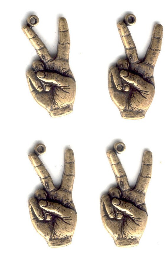 1970s Peace Sign Fingers Art
