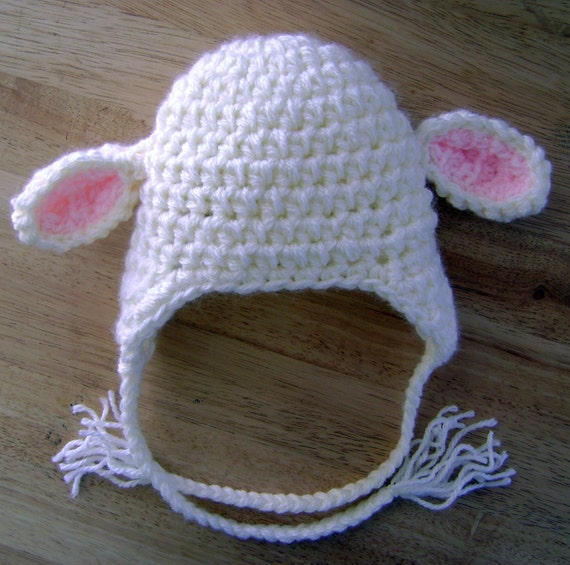Items similar to Cream Baby Lamb Hat Newborn Photography Prop on Etsy