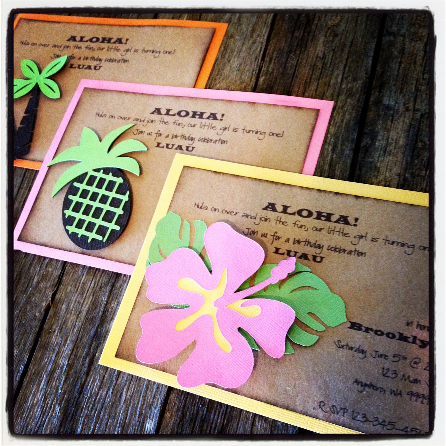 Luau Hawaiian Aloha Invitations Luau Party Invites Hibiscus