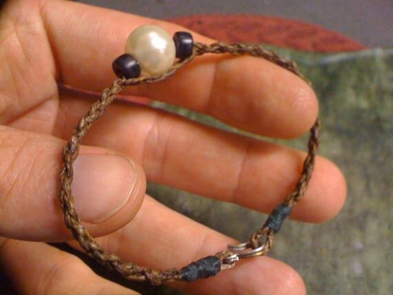 Pearly Beaded Kombucha Scoby Leather Womans Bracelet