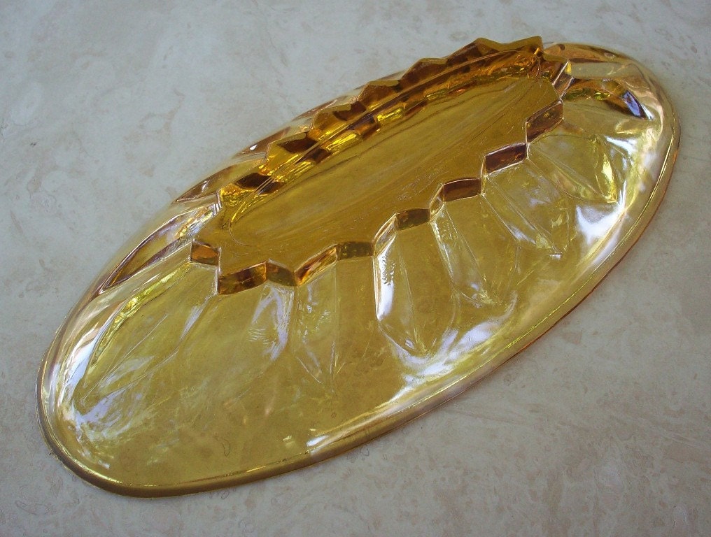 Vintage Light Amber Cut Glass Relish Dish – Haute Juice