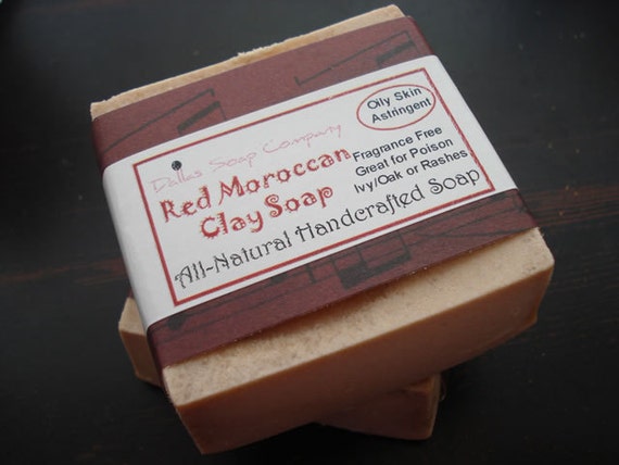 Moroccan Red Clay Soap for Oily Skin Poison by DallasSoapCompany