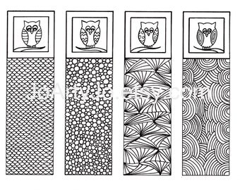 Coloring Bookmarks to Print 12 Zentangle Inspired Printable