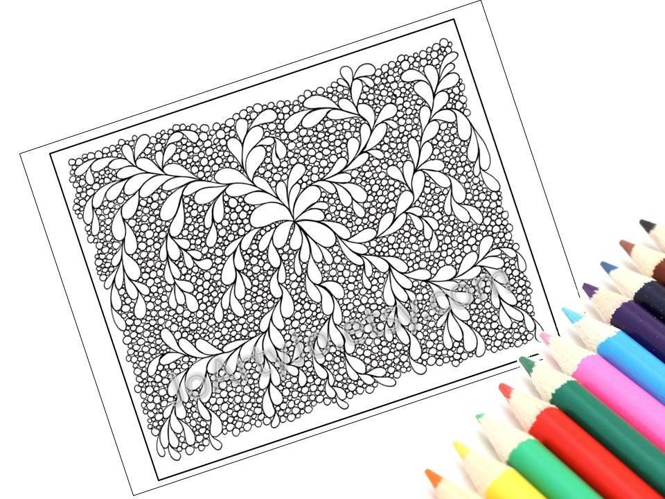 Printable Zentangle Inspired Coloring Page Zendoodle Pattern