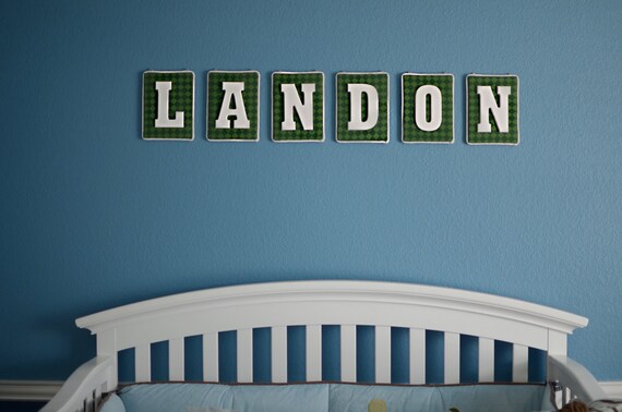 Items similar to Custom Block Nursery Wall Letters, Color Coordinated ...