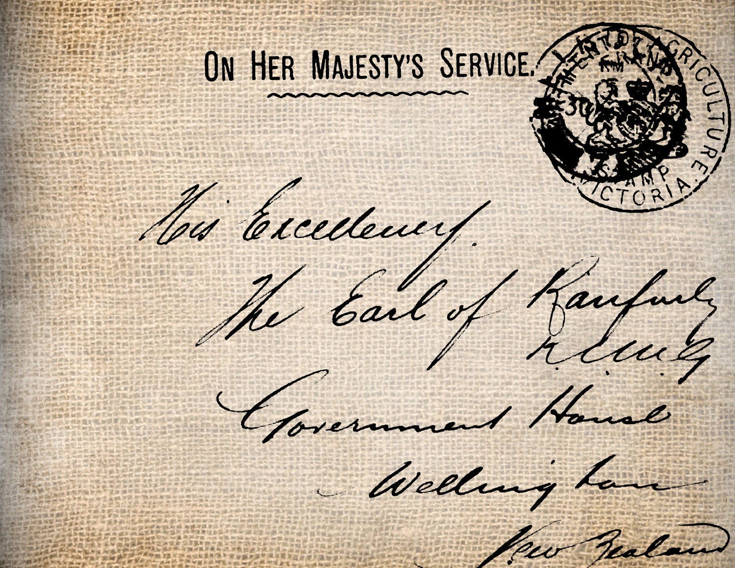 English Queen Elizabeth Handwriting Postmark by AntiqueGraphique