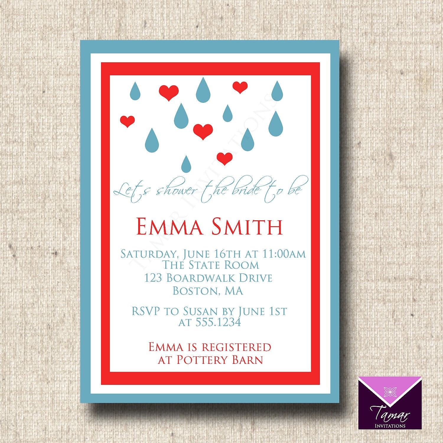 Printable Bridal Shower Invitation – Whimsical Rain Showers ...