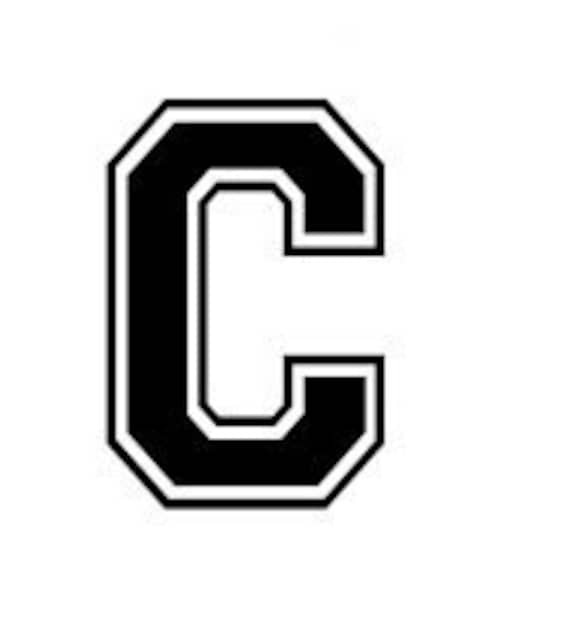 Letter C Varsity Lettering Vinyl Decal