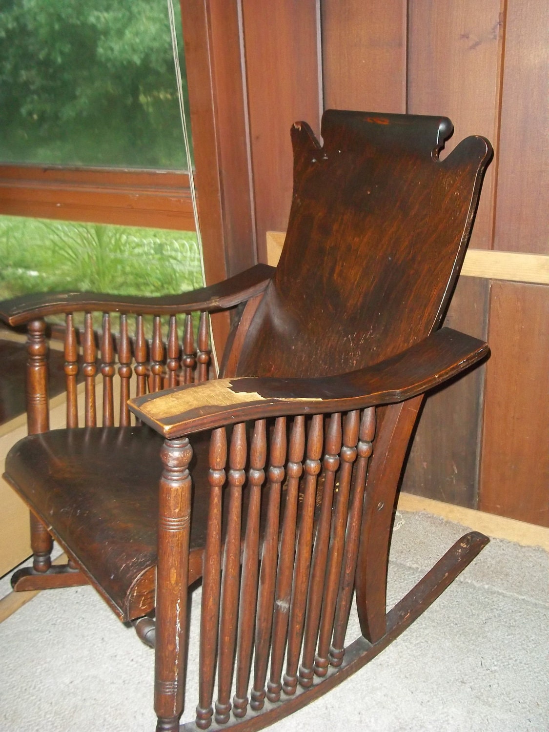BOGO–Larkin Furniture Spindle Rocker Rare Morris Style Rocker Huge ...