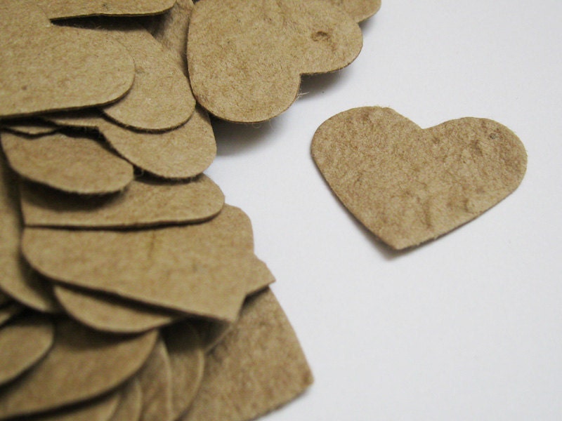 100 1 Plantable Seed Paper Hearts Confetti Recycled By KaBloomz