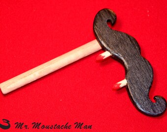 Emergency Moustache Necklace Stained by WouldWorkShop on Etsy