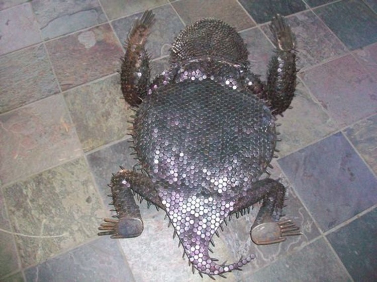 Horned Toad Giant Metal Sculpture by ladywelder on Etsy