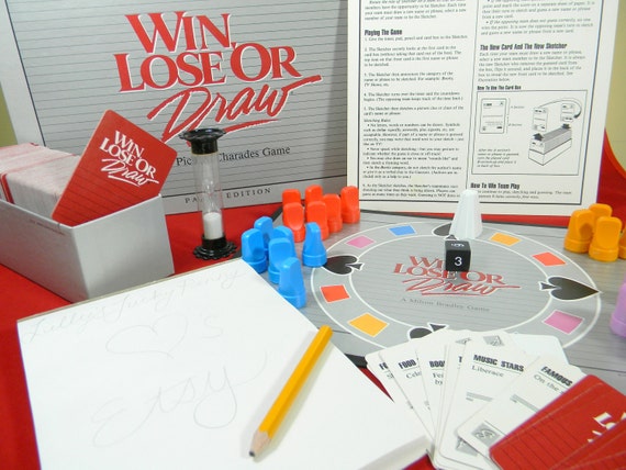 Win Lose or Draw Board Game SALE by LillysLuckyPenny on Etsy