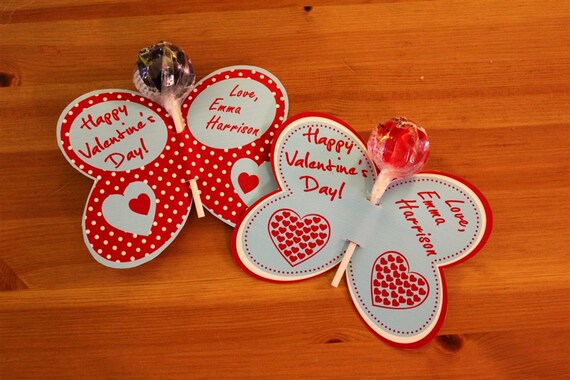 Lollipop Butterfly Valentine Template Pattern