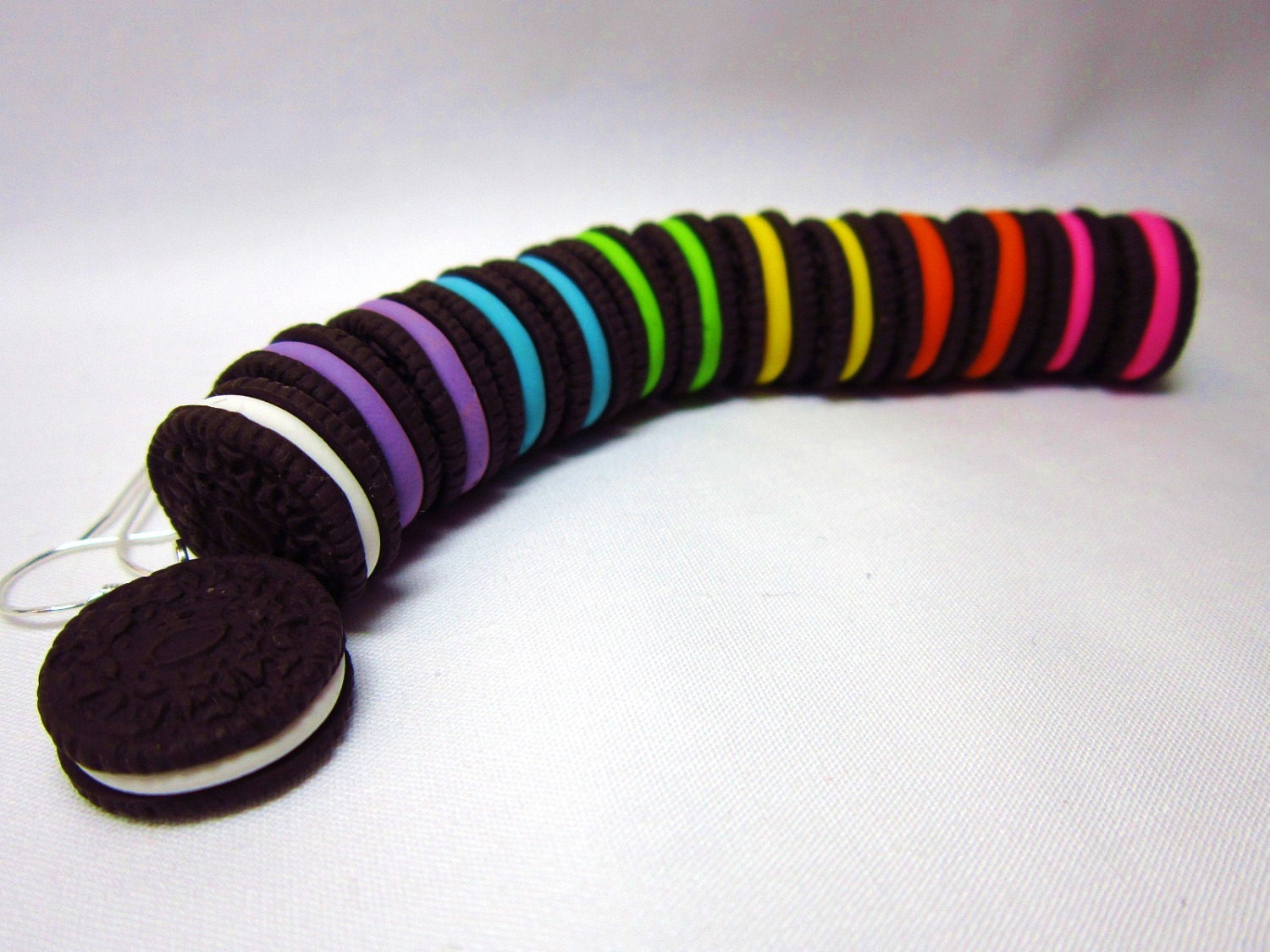 Oreo Cookies Colorful Polymer Clay Dangle Earrings