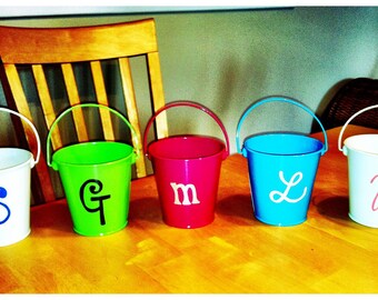 Items similar to personalized EASTER metal PAIL bucket monogram Initial ...