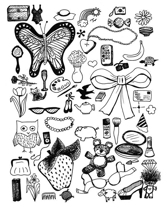 Items similar to Girly Stuff Attack- Strawberry Bow Makeup Owl Troll ...