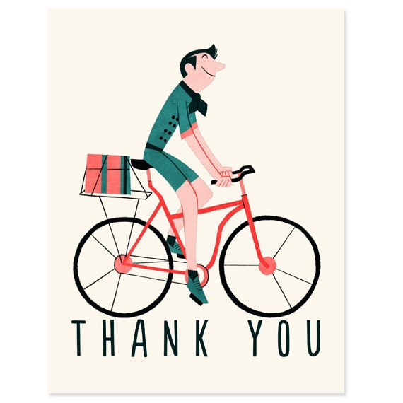 Items similar to Vintage Bicycle - Thank You Card on Etsy