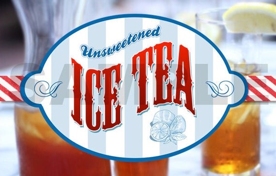 Items similar to DIY printable iced tea dispenser sign label on Etsy