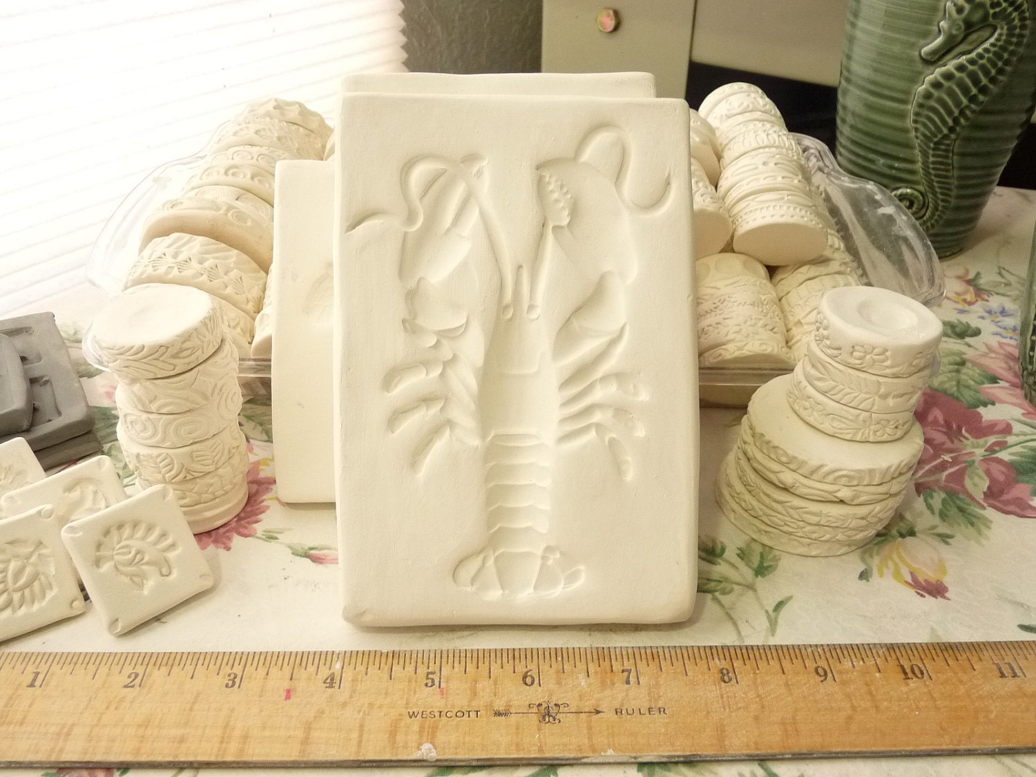 Clay Sprig Lobster Pottery Press Mold Relief Mold or Sprig