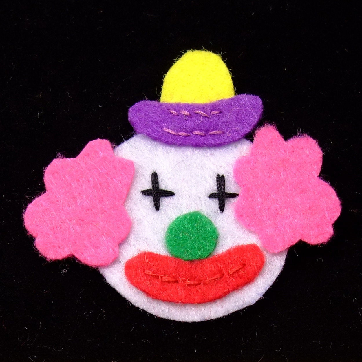 Handmade clown felt appliques set of 6 pcs G020