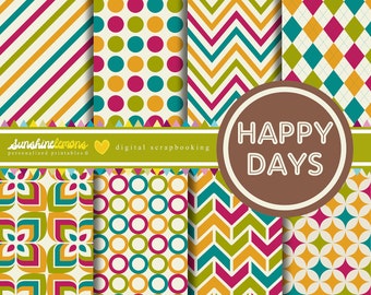 Cupcake Love Digital Scrapbooking Paper Set COMMERCIAL USE