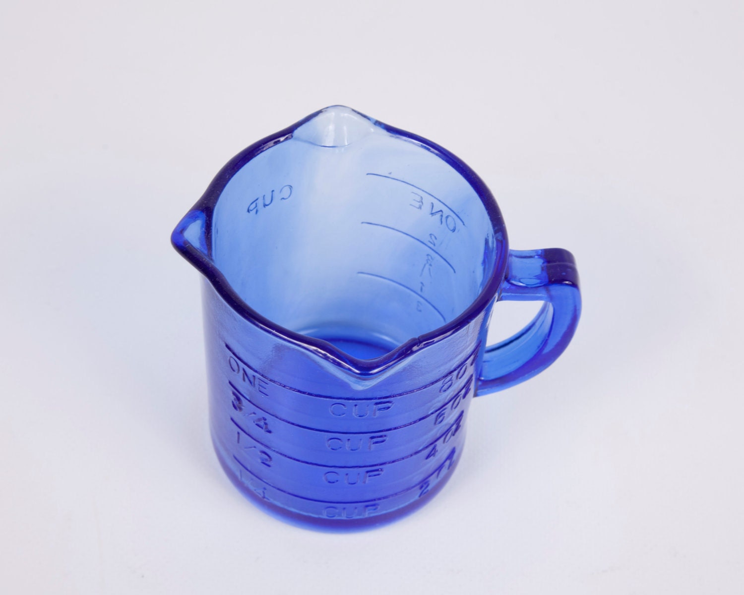 Cobalt Blue Measuring Cup 3 Spouts Vintage