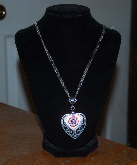 Items similar to Lovely 18 inch double chain necklace with double heart ...