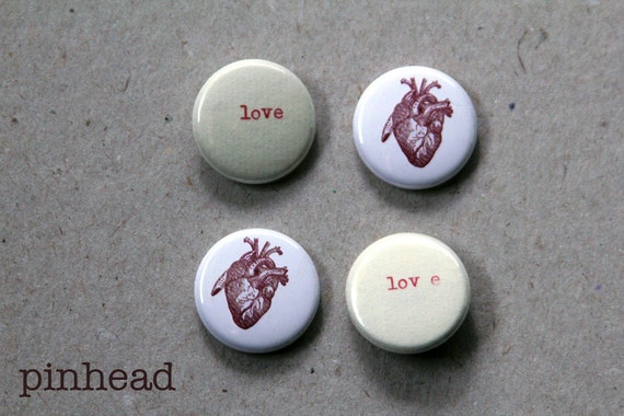 Items similar to Set of 4 Love Pins on Etsy