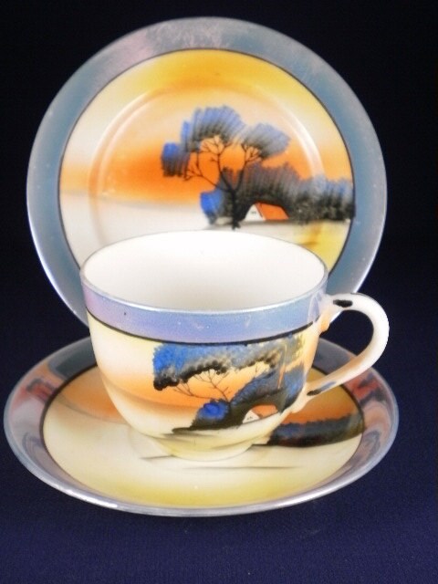 Vintage Japanese tea set 3 piece Trio, tea cup, saucer & plate ...