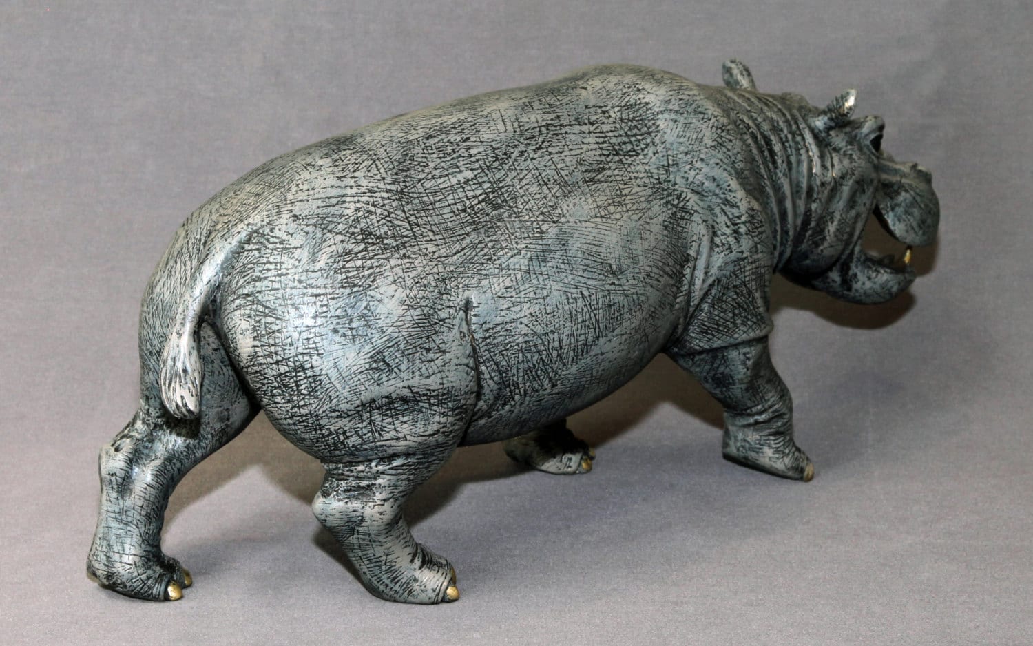 Bronze Hippopotamus Hippo Figurine Statue Sculpture Art