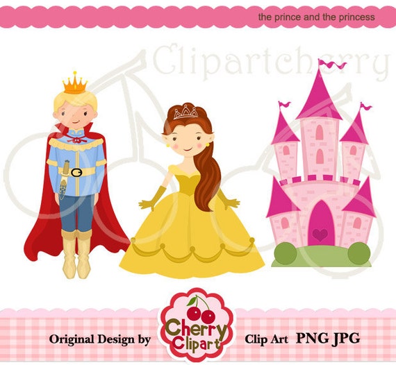 The prince and the princess digital clipart set for Personal