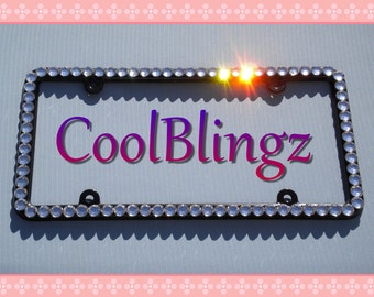 PURPLE MEGA BLING Crystal Diamond Rhinestone License by coolblingz