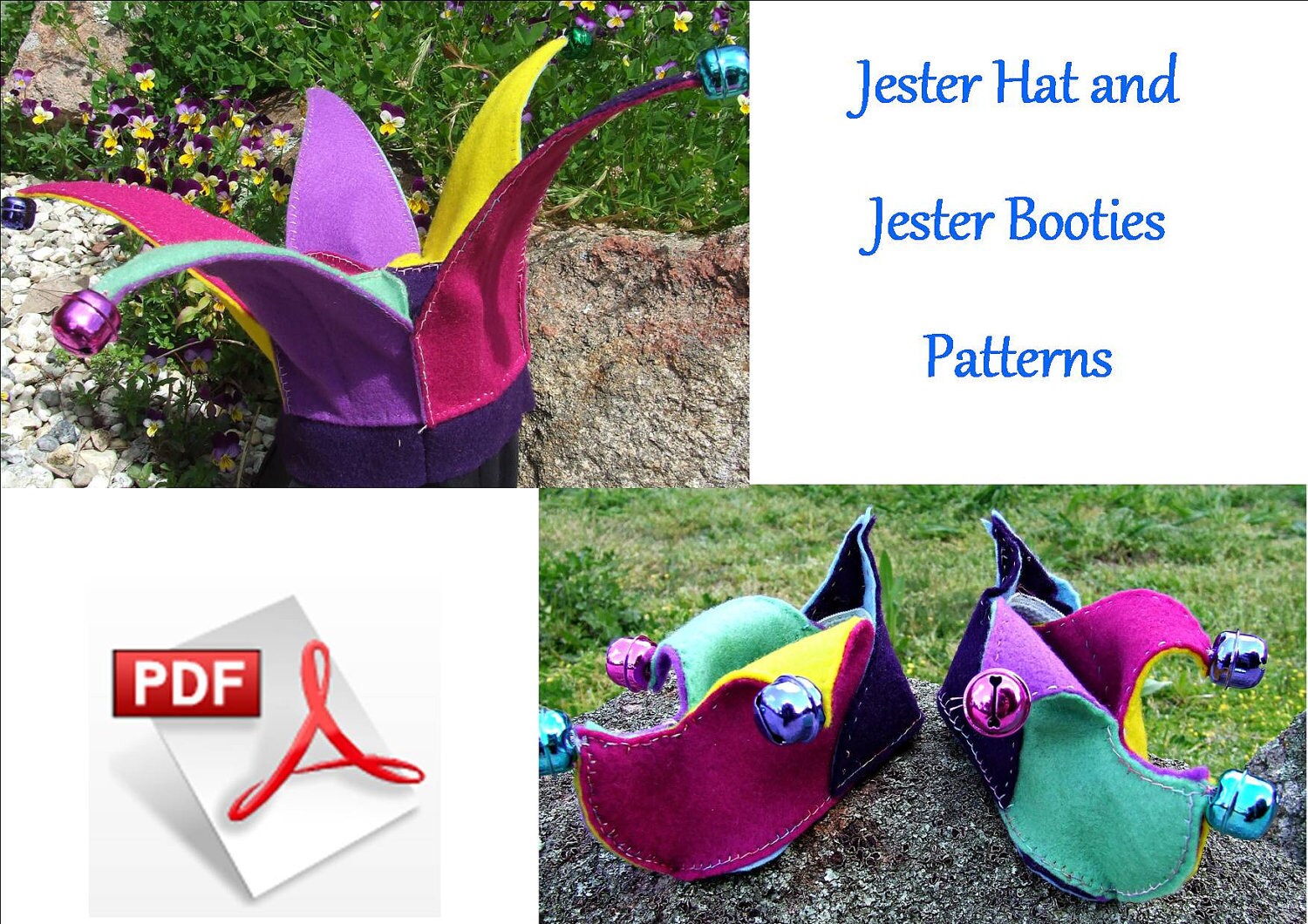 Jester Hat And Booties PDF PATTERNS Get Both Patterns At