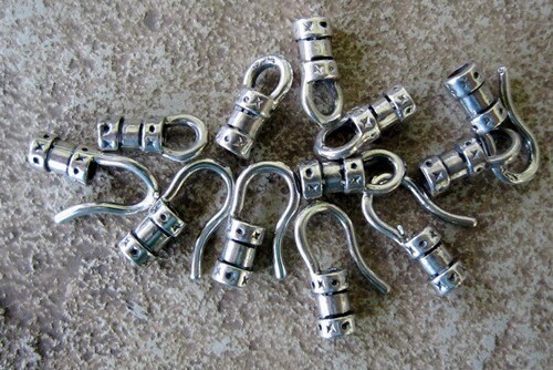 Crimp Cord Ends Hook and Eye Clasp 2MM Sterling End Caps 3